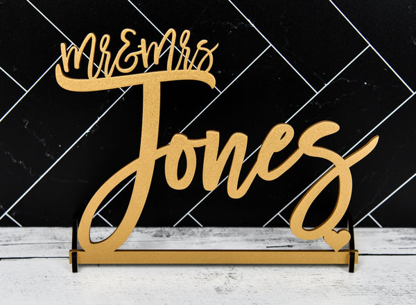 Custom Mr & Mrs Last Name Wedding Sign: Sweetheart Table Decor ...