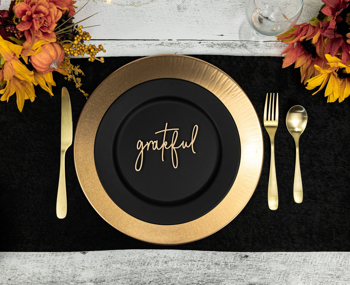 Grateful Wood Place Card: Thanksgiving Table Decor – Kobasic Creations