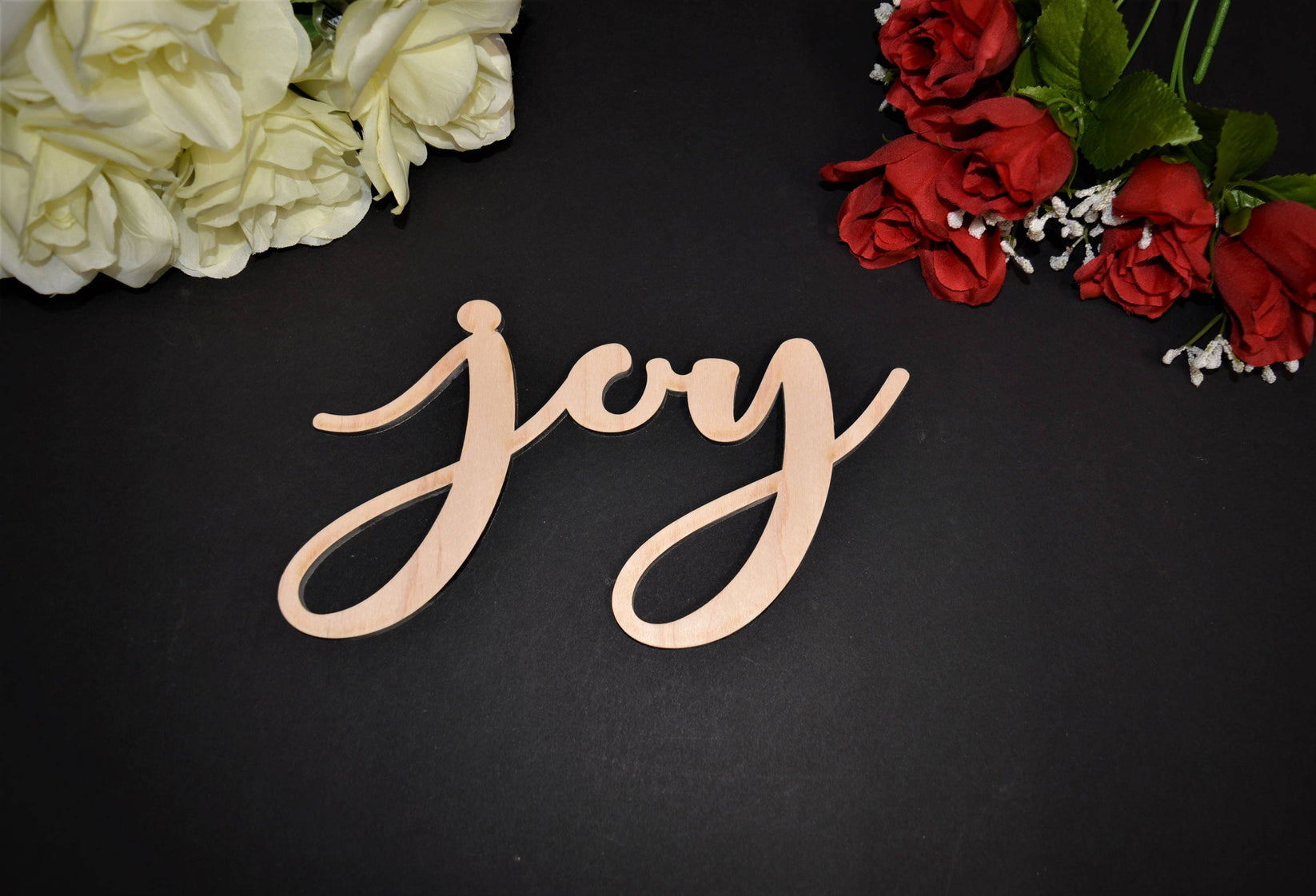 JOY wood sign Laser Cut. Calligraphy JOY Wall Sign. JOY wood cut out ...