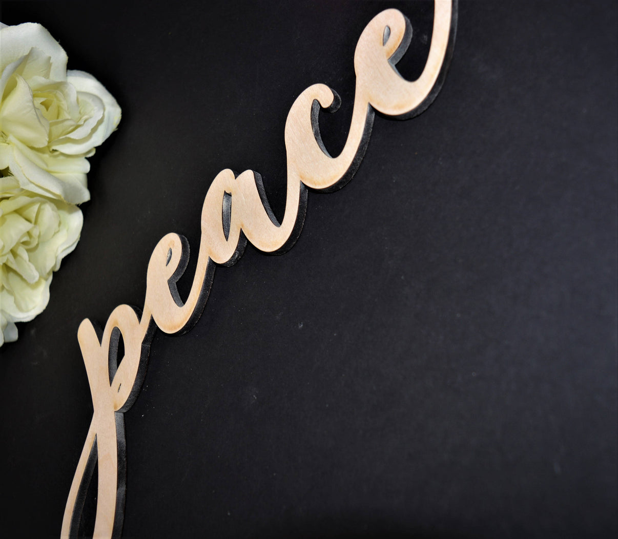 PEACE wood sign. Calligraphy PEACE Wall Sign. Laser cut PEACE wood cut ...